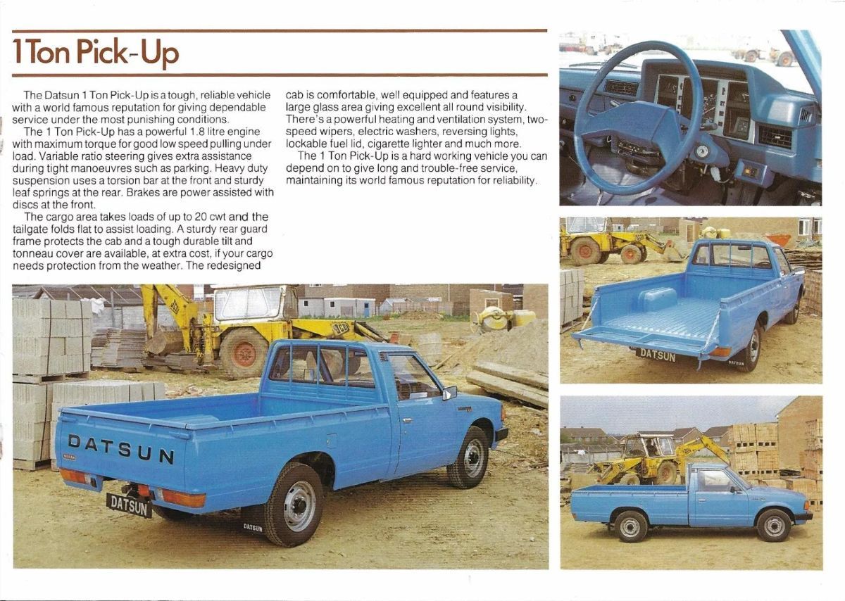 DATSUN Commercial Vehicle Range 1982 brochure featuring 720 1 Ton - General Discussion - Ratsun ...
